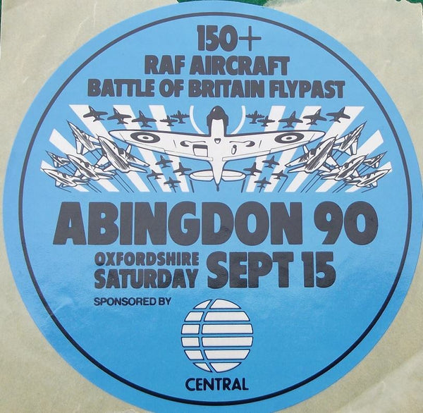 1990 RAF Aircraft Battle of Britain Flypast Abingdon 90 Airshow Sticke ...
