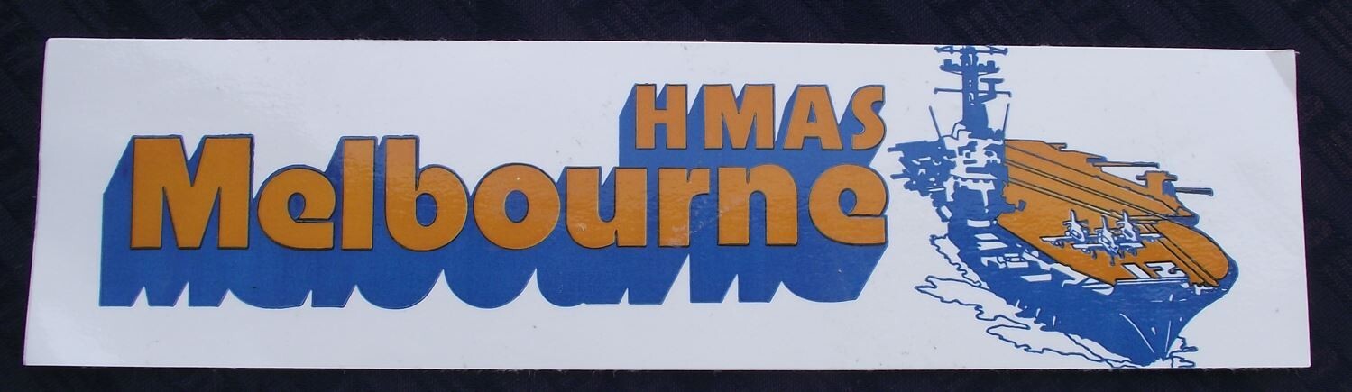 Vintage HMAS Melbourne Royal Australian Aircraft Carrier Sticker Decal ...