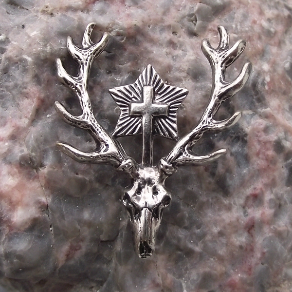 Vintage German Hunting Saint St Hubert Holy Cross Stag Head Hunters Pi ...